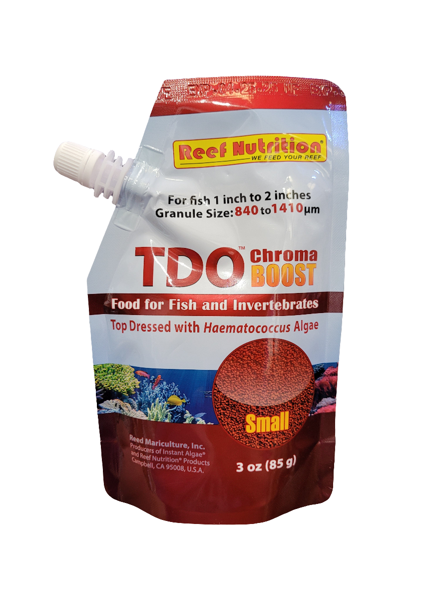 Reef Nutrition - TDO Chroma Boost - Small Pellet 85g – Aquatic Oasis ...